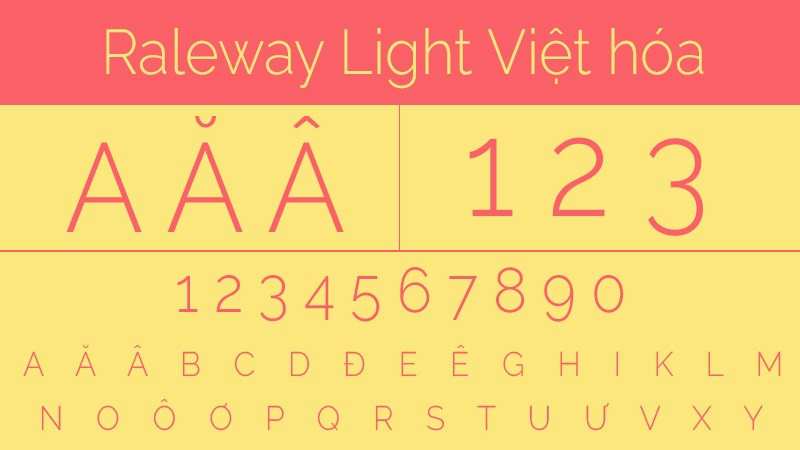 Nhận ngay bộ font chữ Raleway Việt hóa độc đáo: Font Raleway đẹp ngất ngây