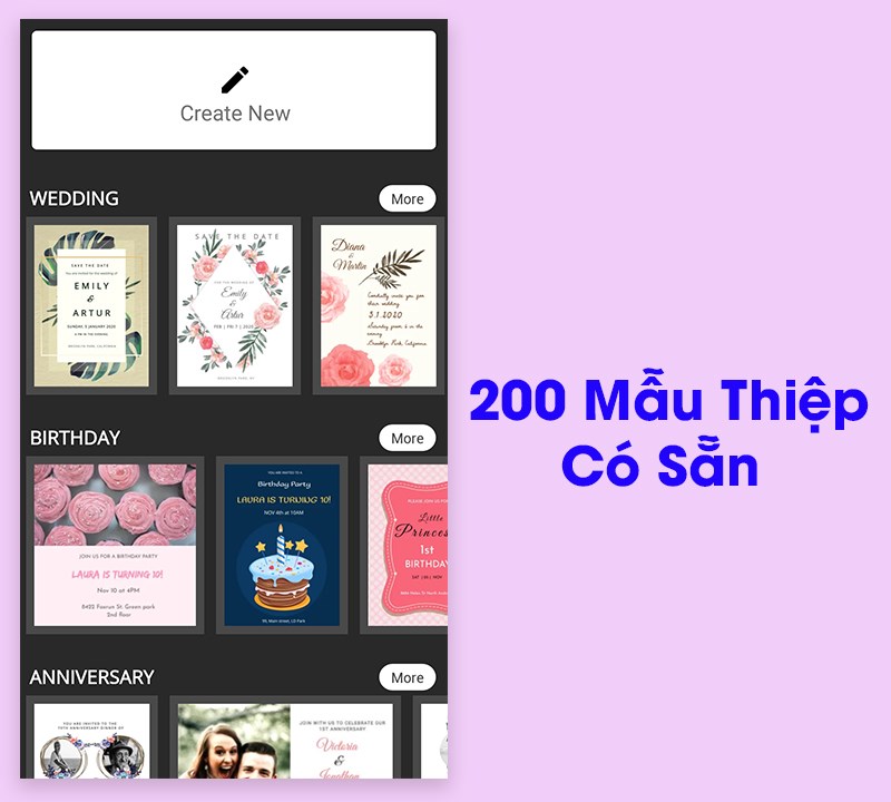 Ứng dụng Tạo thiệp mời 2020 - Sáng tạo thiệp sinh nhật, cưới, chúc mừng ...