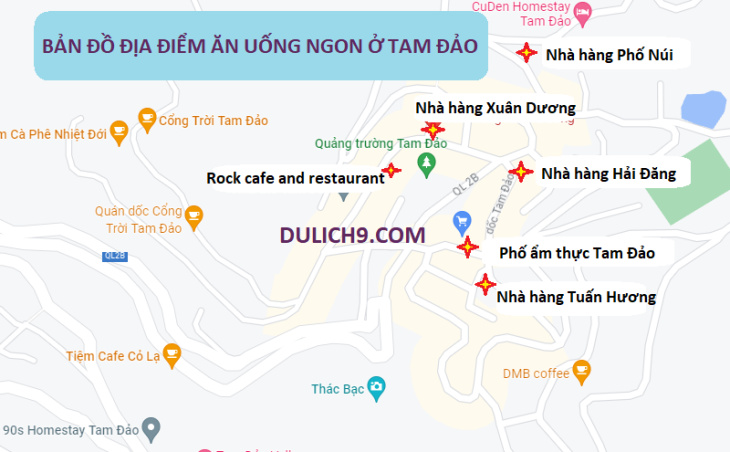 Bản đồ du lịch Tam Đảo qua hình ảnh về vị trí các điểm thăm quan - Mytour