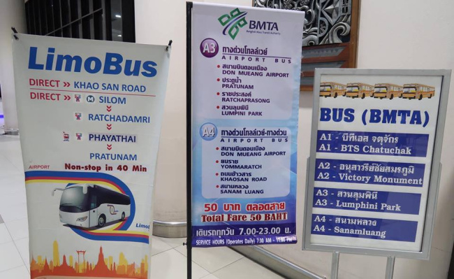 Bí quyết bắt xe bus từ sân bay Suvarnabhumi và Don Muang vào trung tâm ...