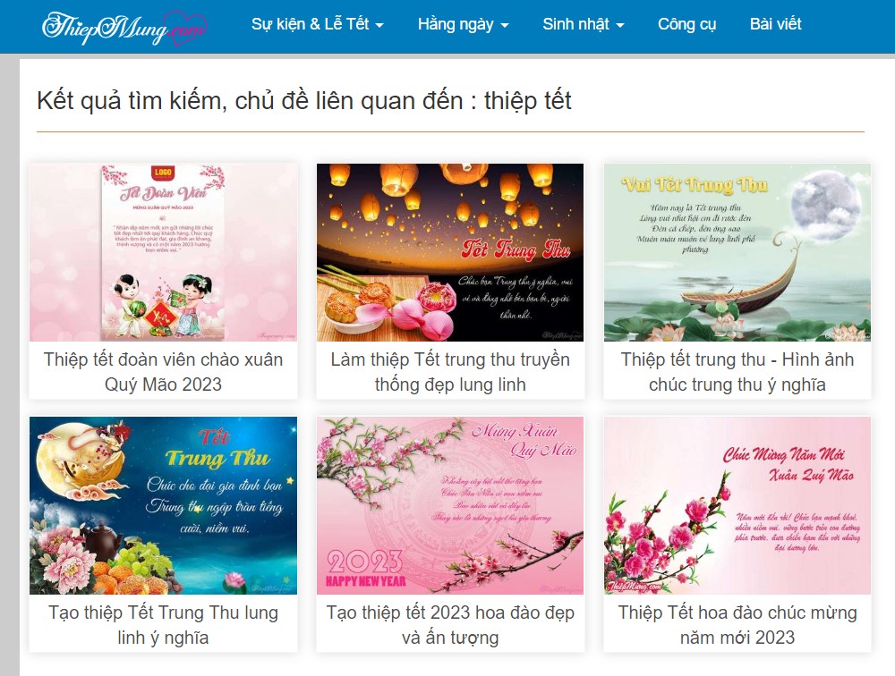 Tạo Thiệp Chúc Tết Đơn Giản Ngay trên thiepmung.com ( Nguồn: Internet)