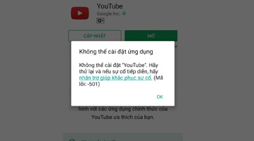 Sự cố 501 khiến việc cài đặt bản cập nhật YouTube trên CH Play trở thành thách thức - Mytour