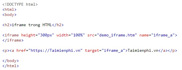 Thẻ iframe trong HTML: Cách sử dụng và minh họa