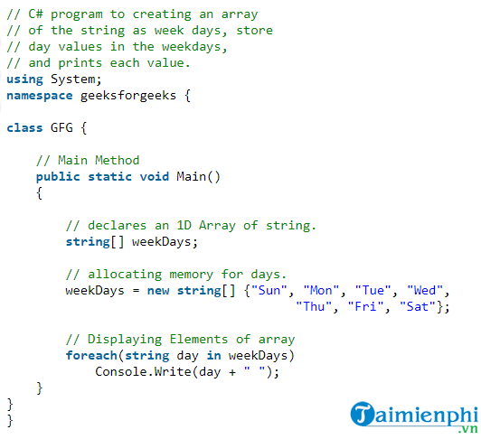 Mảng (array) trong C#, cách khởi tạo và khai báo