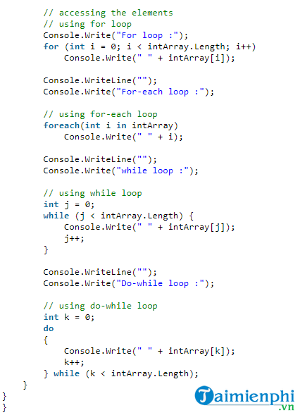 Mảng (array) trong C#, cách khởi tạo và khai báo