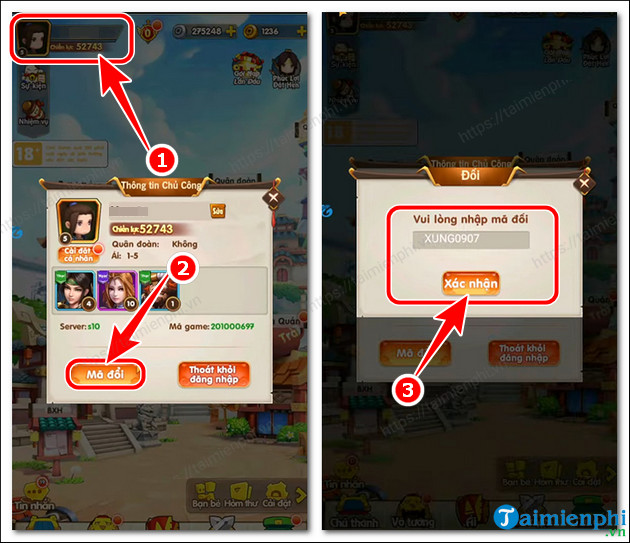 Mã Chủ Công Xung Xung Xung mới nhất và bí quyết nhập