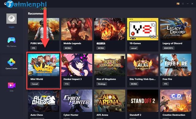 Bước 1: Tiến hành cài đặt Mini World trên Tencent Gaming Buddy với Gameloop.