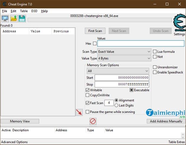 Cheat Engine 7.0 thêm phím tắt cho bộ lọc Ultimap2