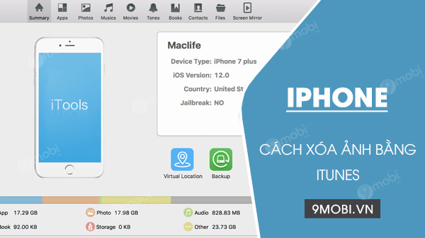 Xóa ảnh trên iPhone bằng iTools - Nhanh chóng và Hiệu quả