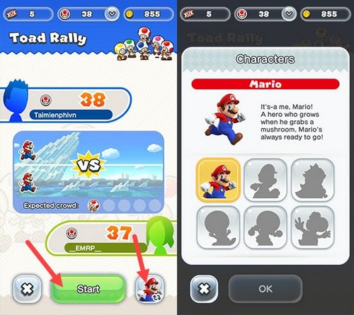 Bí quyết tham gia chế độ Toad Rally trong Super Mario Run