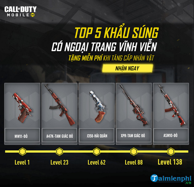 Danh sách Sự kiện nhận quà miễn phí trong Call of Duty Mobile VN