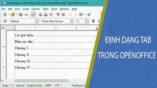 Hướng dẫn sử dụng tab trong OpenOffice