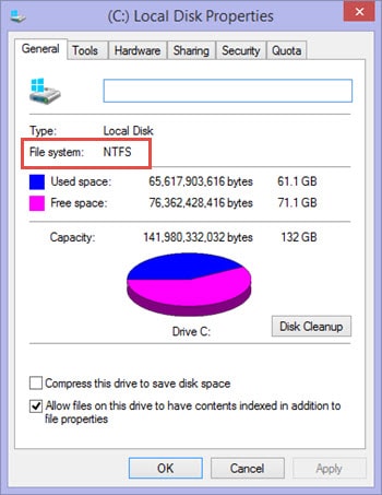 Cách kiểm tra định dạng ổ đĩa HDD là FAT, FAT 32 hoặc NTFS