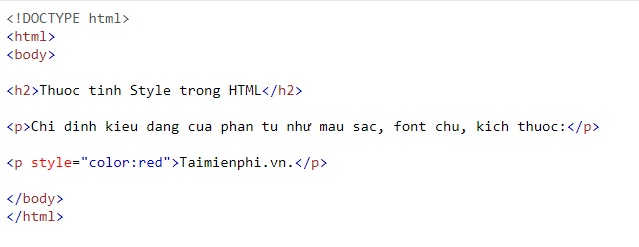 Các Thuộc Tính Trong Html Href Src Alt Style