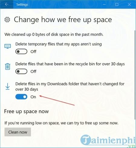 Bí quyết tự động xoá tập tin trong thư mục Downloads trên Windows 10