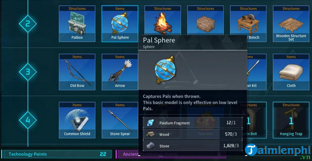 Bí quyết tạo ra những Quả cầu Pal Sphere độc đáo nhất trong Palworld