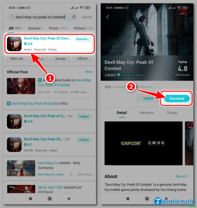 Hướng dẫn cách tải và trải nghiệm Devil May Cry Mobile Trung Quốc trên Android và iPhone