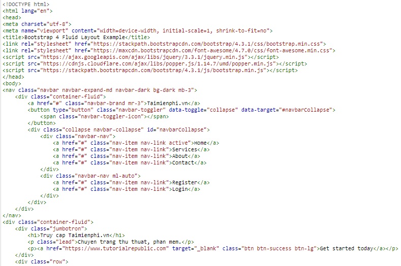 Bí quyết thiết kế Fluid Layout với Bootstrap, cấu trúc và ví dụ thực tế