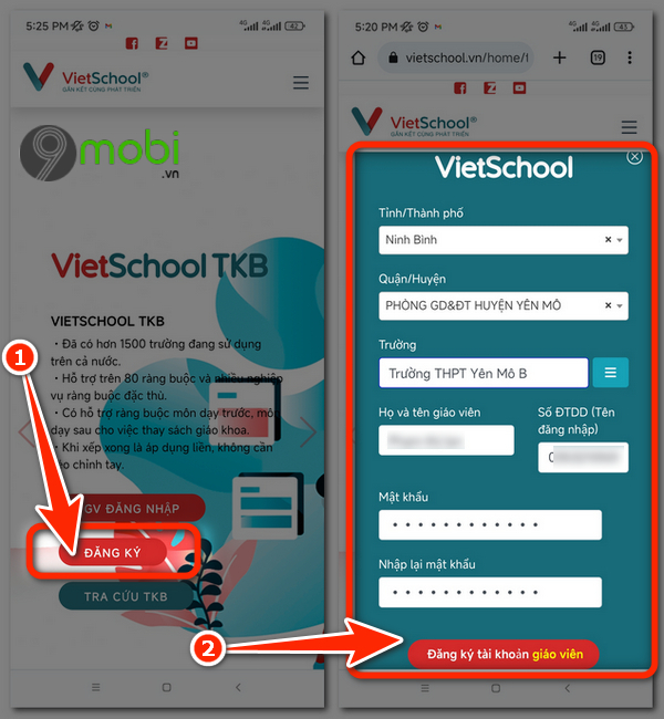 Bí quyết đăng ký tài khoản VietSchool, sổ liên lạc điện tử tiện ích ...