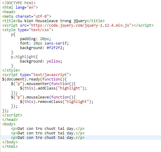 Khám phá sự kiện trong jQuery: Mouse event và Keyboard Event