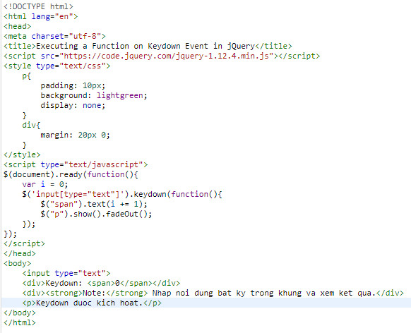 Khám phá sự kiện trong jQuery: Mouse event và Keyboard Event