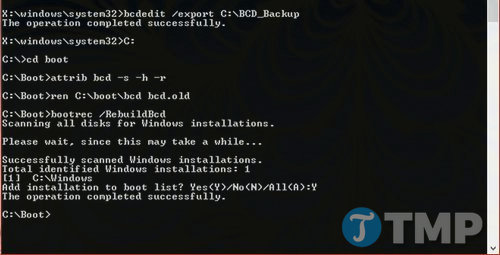 Khắc phục vấn đề 'Boot Configuration Data File is Missing' trên Windows 10