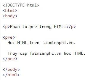 Thẻ định dạng văn bản trong HTML, thẻ