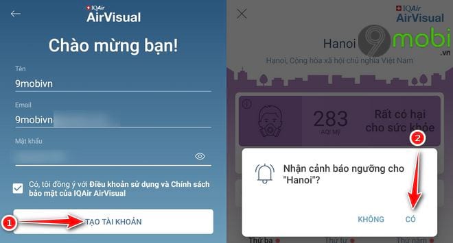 Hướng dẫn cài đặt và sử dụng AirVisual để đo chỉ số ô nhiễm không khí tại Hà Nội