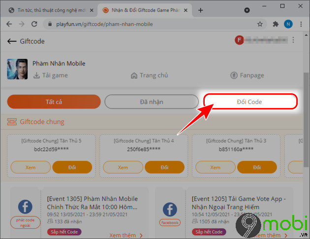 Bí quyết nhập Code trò chơi Phàm Nhân Mobile FunTap, Mã quà tặng Pham Nhan Tu Tie