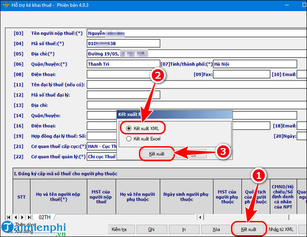 Hướng dẫn thực hiện thủ tục cắt giảm người phụ thuộc trên HTKK