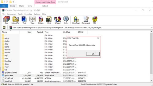 Khắc phục sự cố 'Cannot find 640x480 video mode' khi khởi động game GTA ...