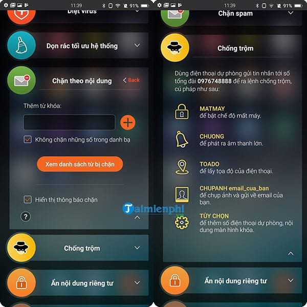 Những Điểm Đặc Sắc của Bkav Mobile Security trên Bphone 3
