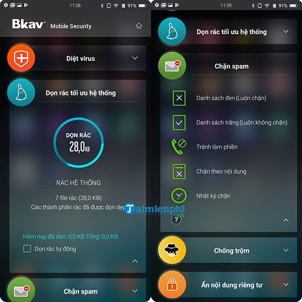 Những Điểm Đặc Sắc của Bkav Mobile Security trên Bphone 3