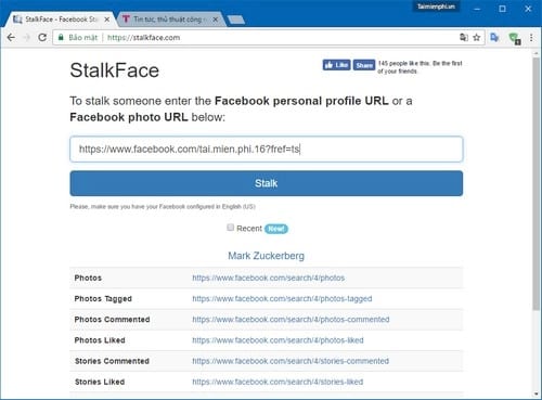 Khám phá thông tin người dùng Facebook với Stalk Face và Stalk Scan