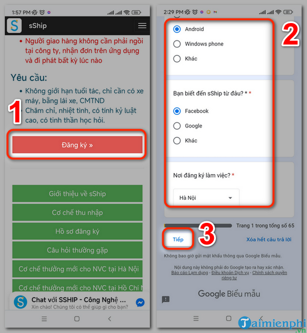 Hướng dẫn đăng ký làm tài xế, giao hàng sShip bằng xe máy, ô tô
