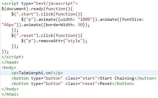 Chuỗi Phương Thức Chaining trong jQuery: Ý Nghĩa và Minh Họa