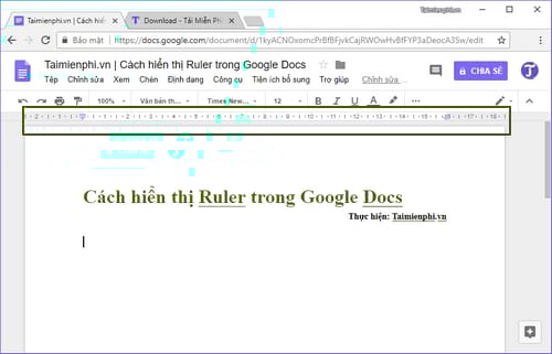Bí quyết kích hoạt thanh Ruler trong Google Docs