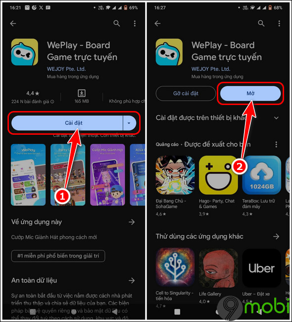 Hướng dẫn cách tải WEplay lên điện thoại