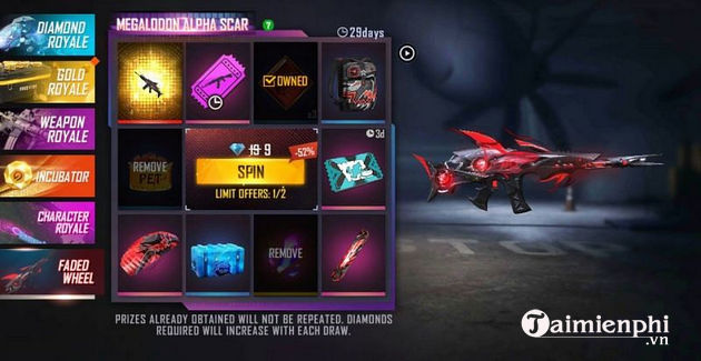 Bí quyết nhận skin Megalodon Alpha Scar trong Garena Free Fire