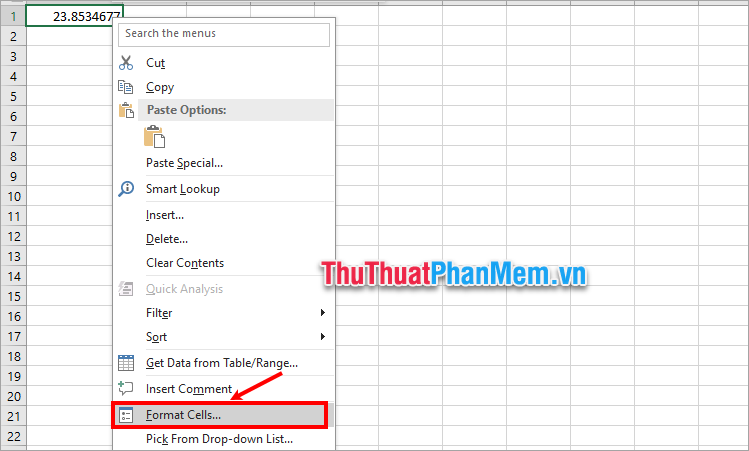 Cách làm tròn số đến hàng nghìn trong Excel