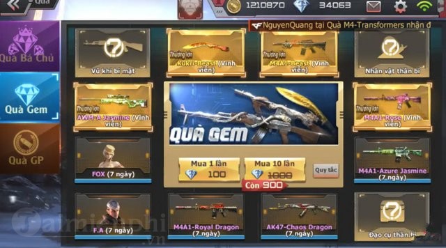 Hướng dẫn kiếm vũ khí trong CF Mobile, Crossfire Legends