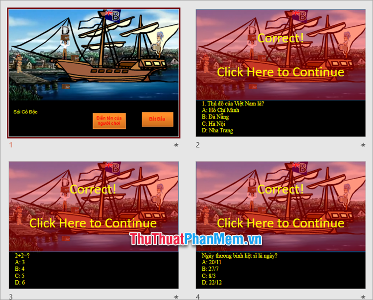 Mẫu PowerPoint trò chơi trắc nghiệm - Sáng tạo và Miễn phí