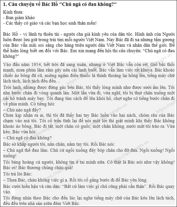 Cuộc thi Kể chuyện về tấm gương đạo đức Hồ Chí Minh xuất sắc nhất