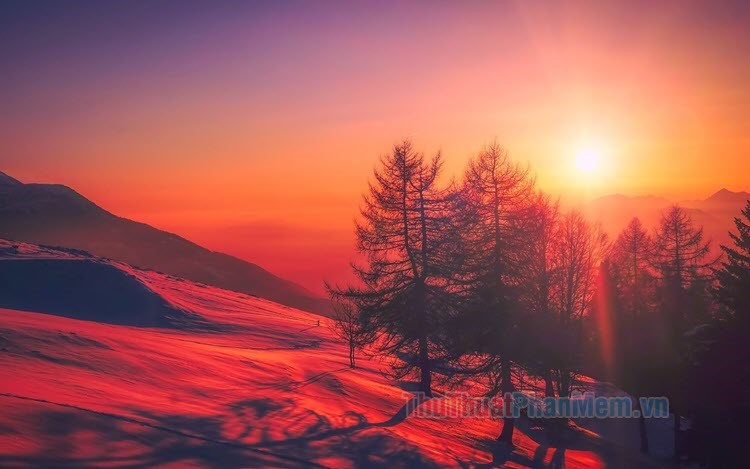 Bức tranh Mặt Trời đẹp như tranh vẽ