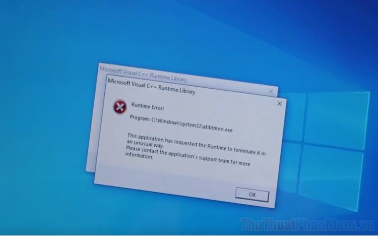 Giải pháp cho vấn đề Lỗi Runtime R6034 trên Windows 10