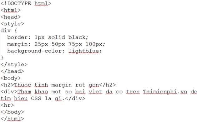Thuộc Tính Margin trong CSS: Cấu Trúc và Ví Dụ Minh Họa