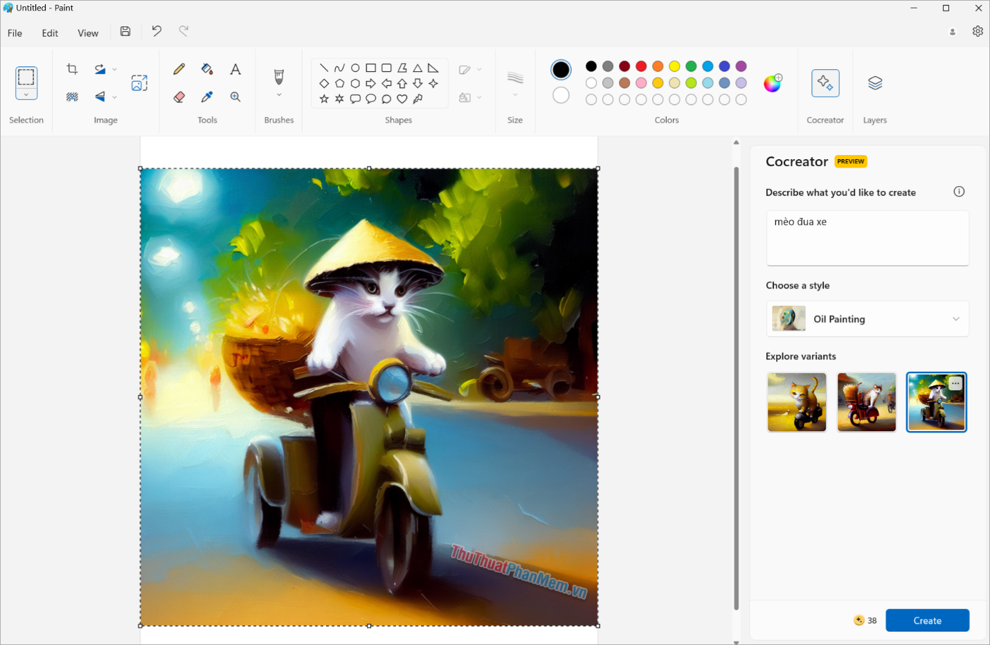 Bí quyết tạo tranh AI trên Windows Paint một cách hoàn toàn miễn phí