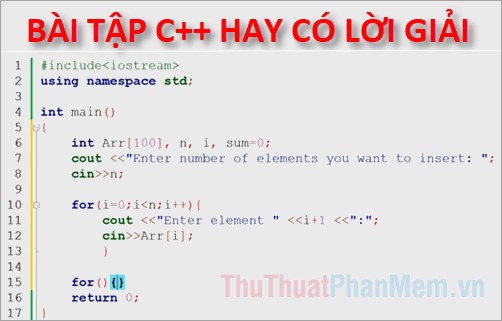 Danh sách bài tập C++ đã được giải