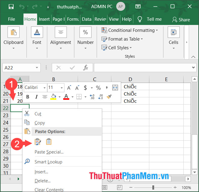 Hướng dẫn chuyển font trong Excel với Unikey và EVKey