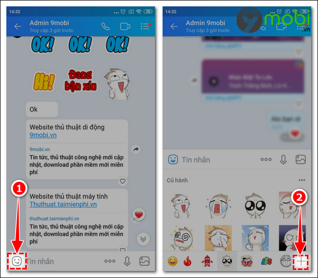 Sending Mid-Autumn Festival Stickers on Zalo